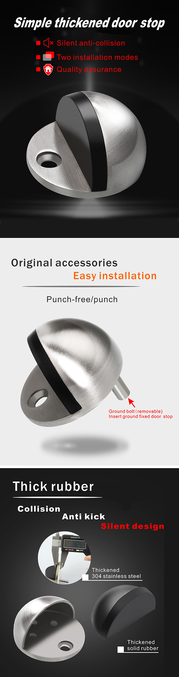 Glass Door Rubber Door Stop Stops Floor Mount Sliding Stopper - Buy ...